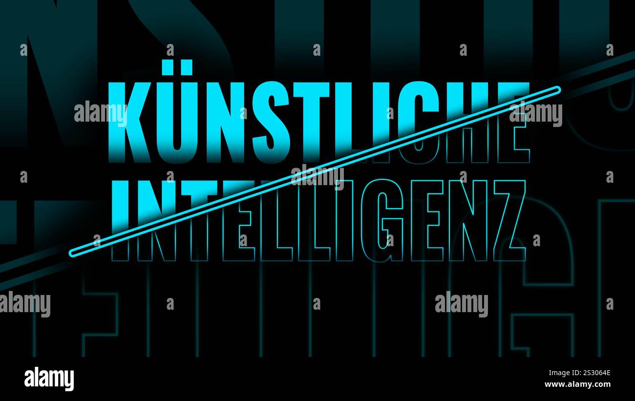 Artificial Intelligence (in german Künstliche Intelligenz) lettering ...