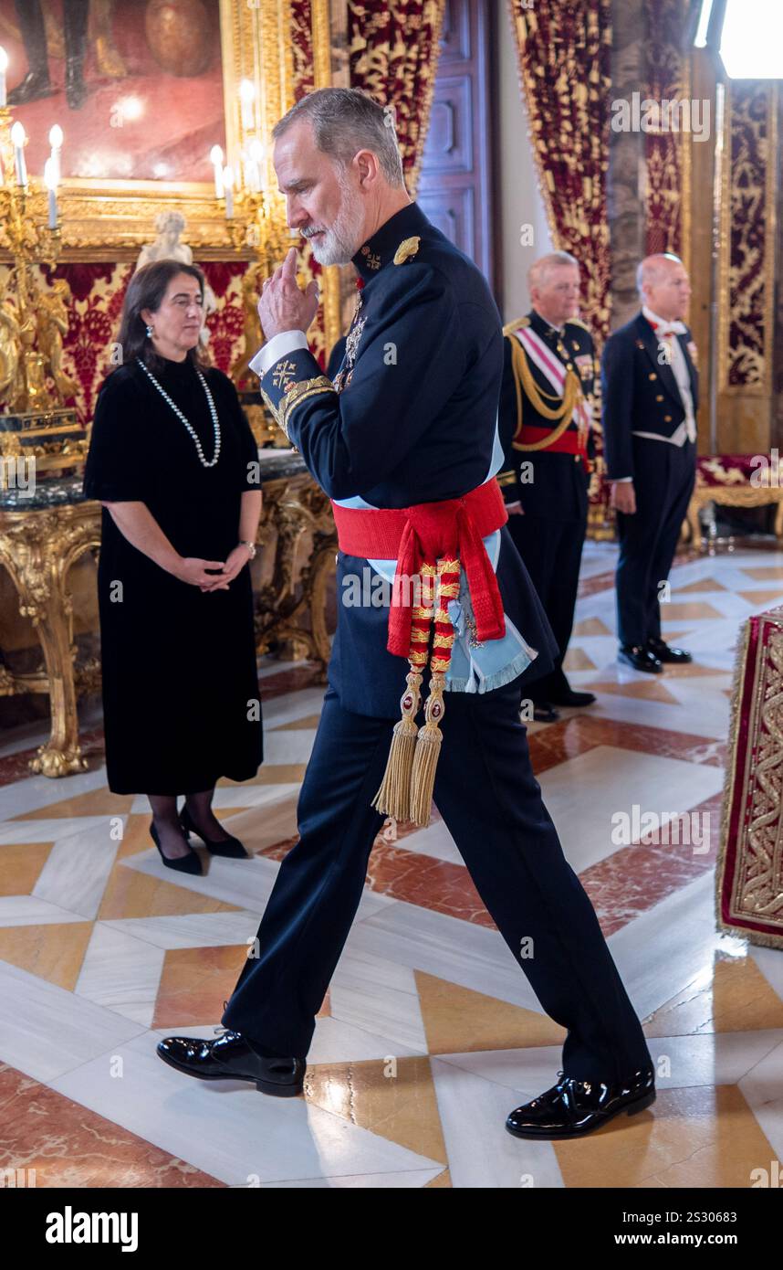 King Felipe VI, upon his arrival to receive the credential letter of ...