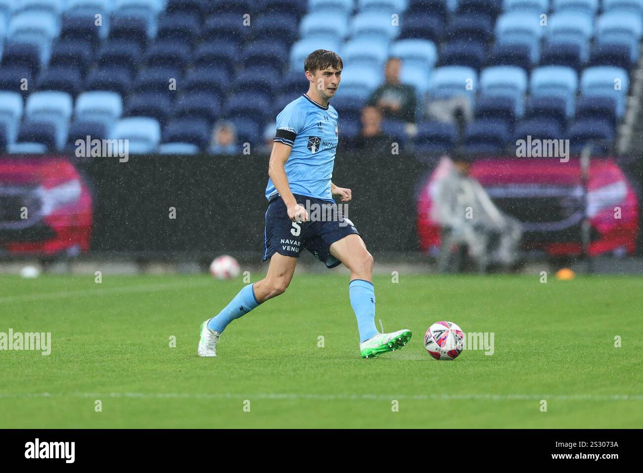 Sydney, Australia. 08th Jan, 2025. Hayden Matthews of Sydney FC passes ...