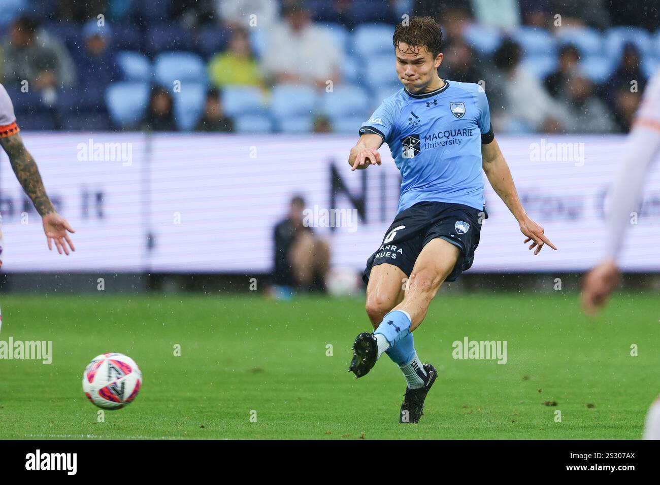 Sydney, Australia. 08th Jan, 2025. Corey Holman of Sydney FC shoots ...