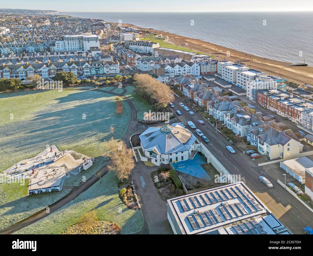 aerial view of egerton park and beach in bexhill on sea east sussex ...