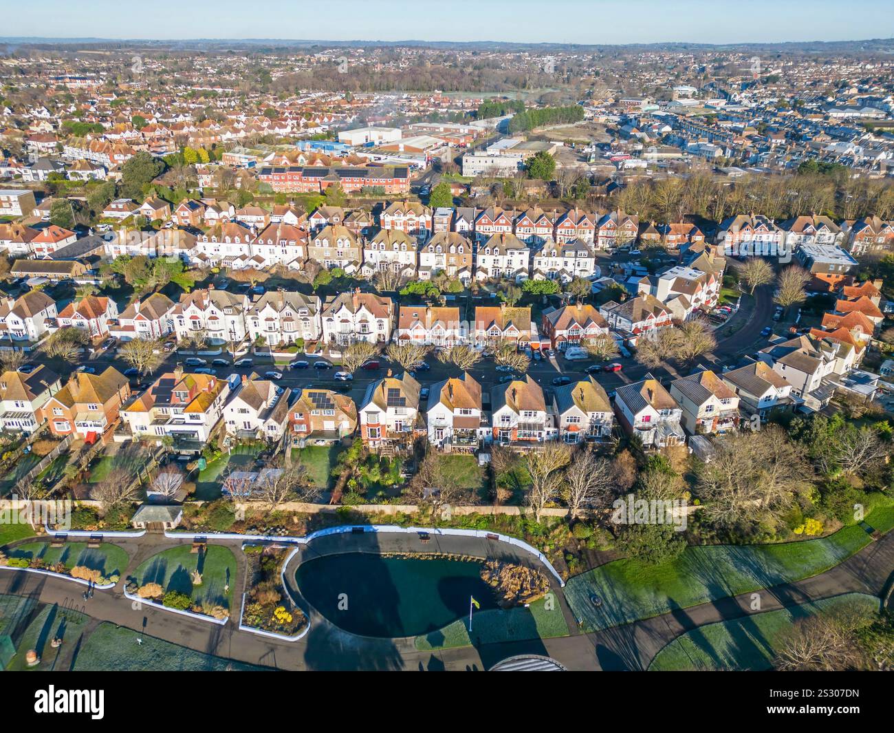 aerial view of egerton park and bexhill town in east sussex Stock Photo ...