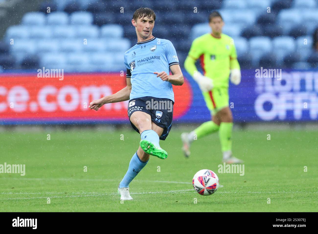 Sydney, Australia. 08th Jan, 2025. Hayden Matthews of Sydney FC passes ...