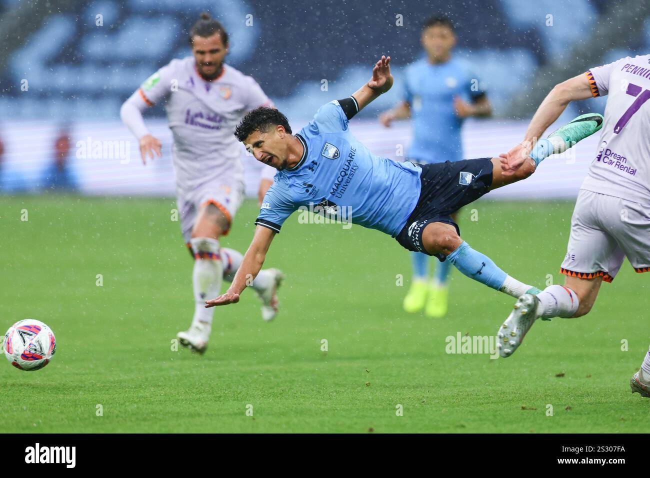 Sydney, Australia. 08th Jan, 2025. Anas Ouahim of Sydney FC is fouled ...