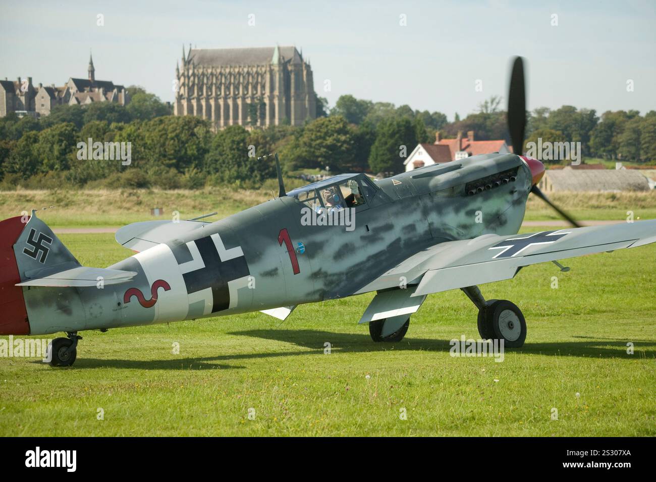 A World War Two German Luftwaffe Messerschmitt 109 fighter plane at ...