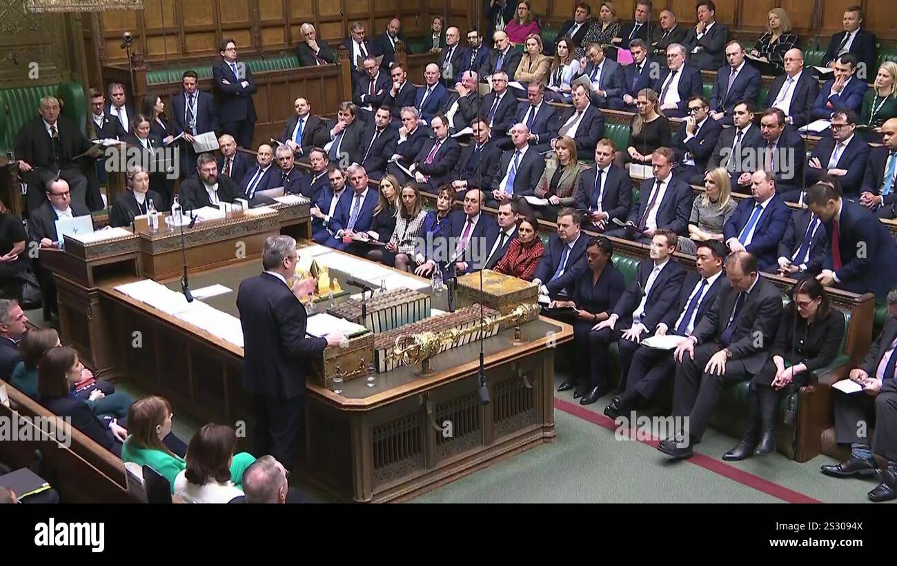 Screen grab of Prime Minister Sir Keir Starmer speaking during Prime ...