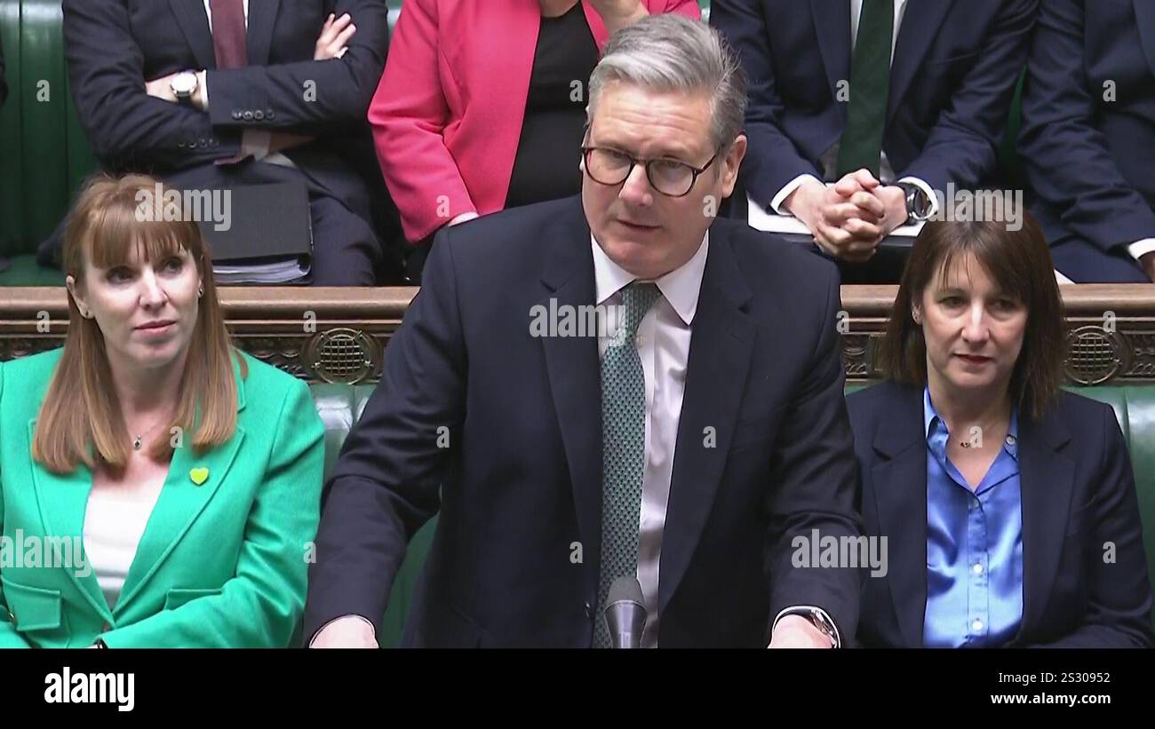 Screen grab of Prime Minister Sir Keir Starmer speaking during Prime ...