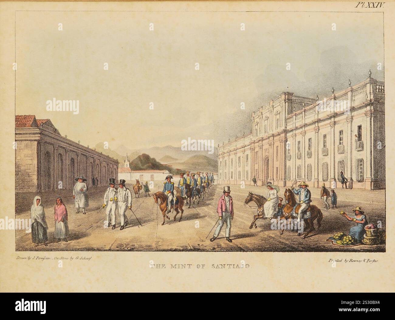 The Mint of Santiago de Chile. Vintage 19th century Illustration ...