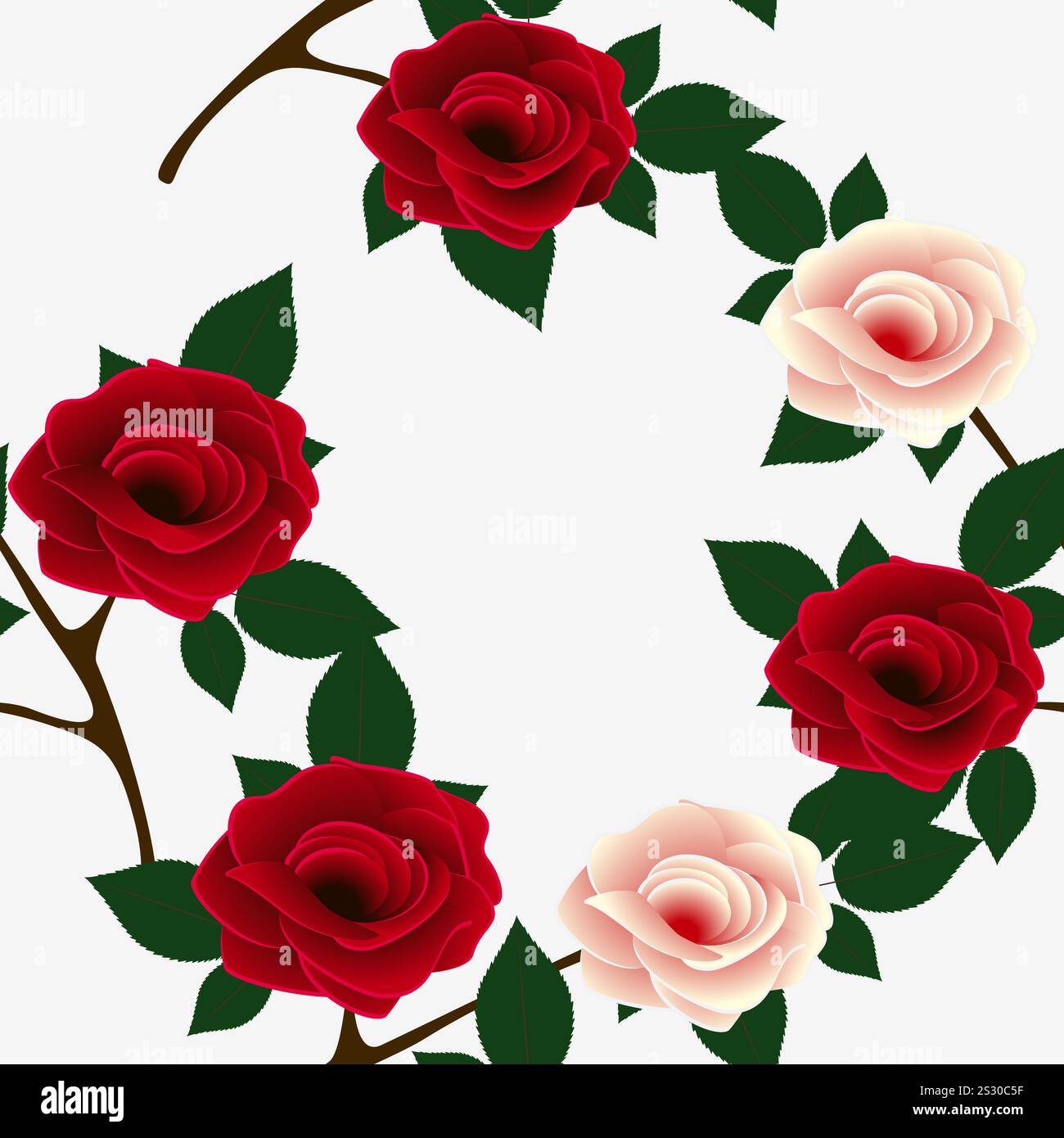 Bouquet cream roses Stock Vector Images - Alamy