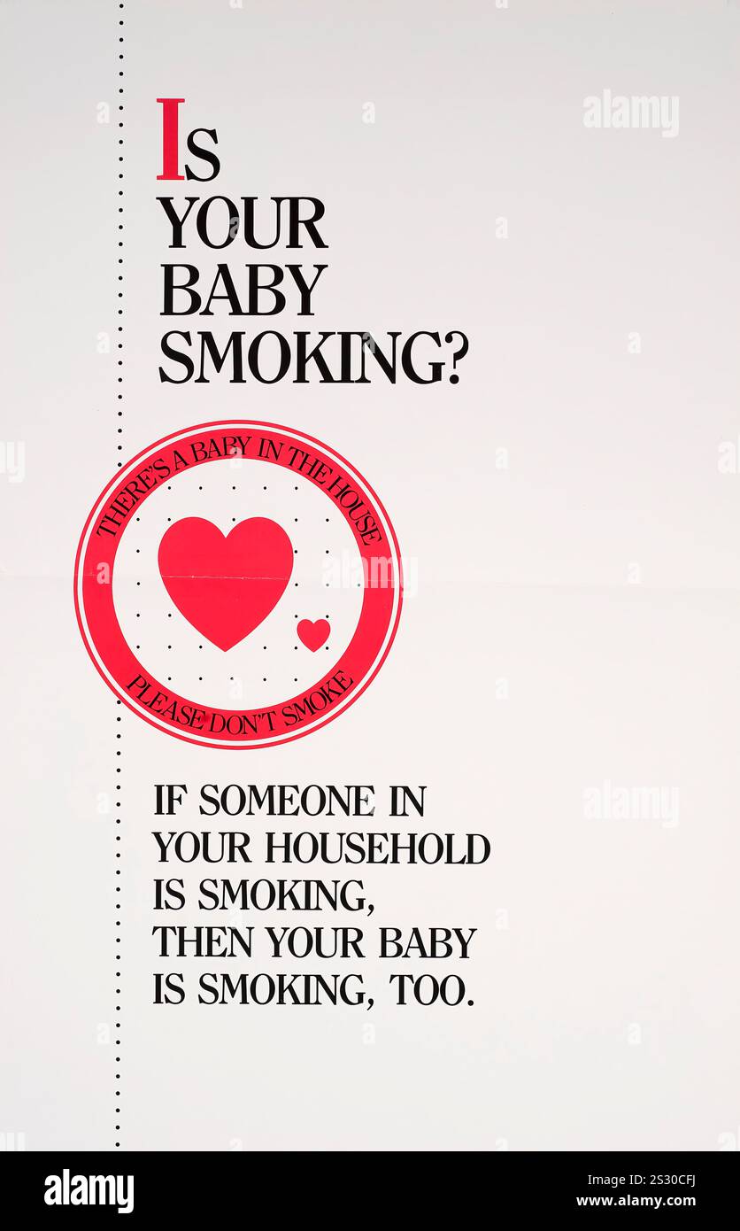 Is your baby smoking - Medical and prevention vintage propaganda poster ...
