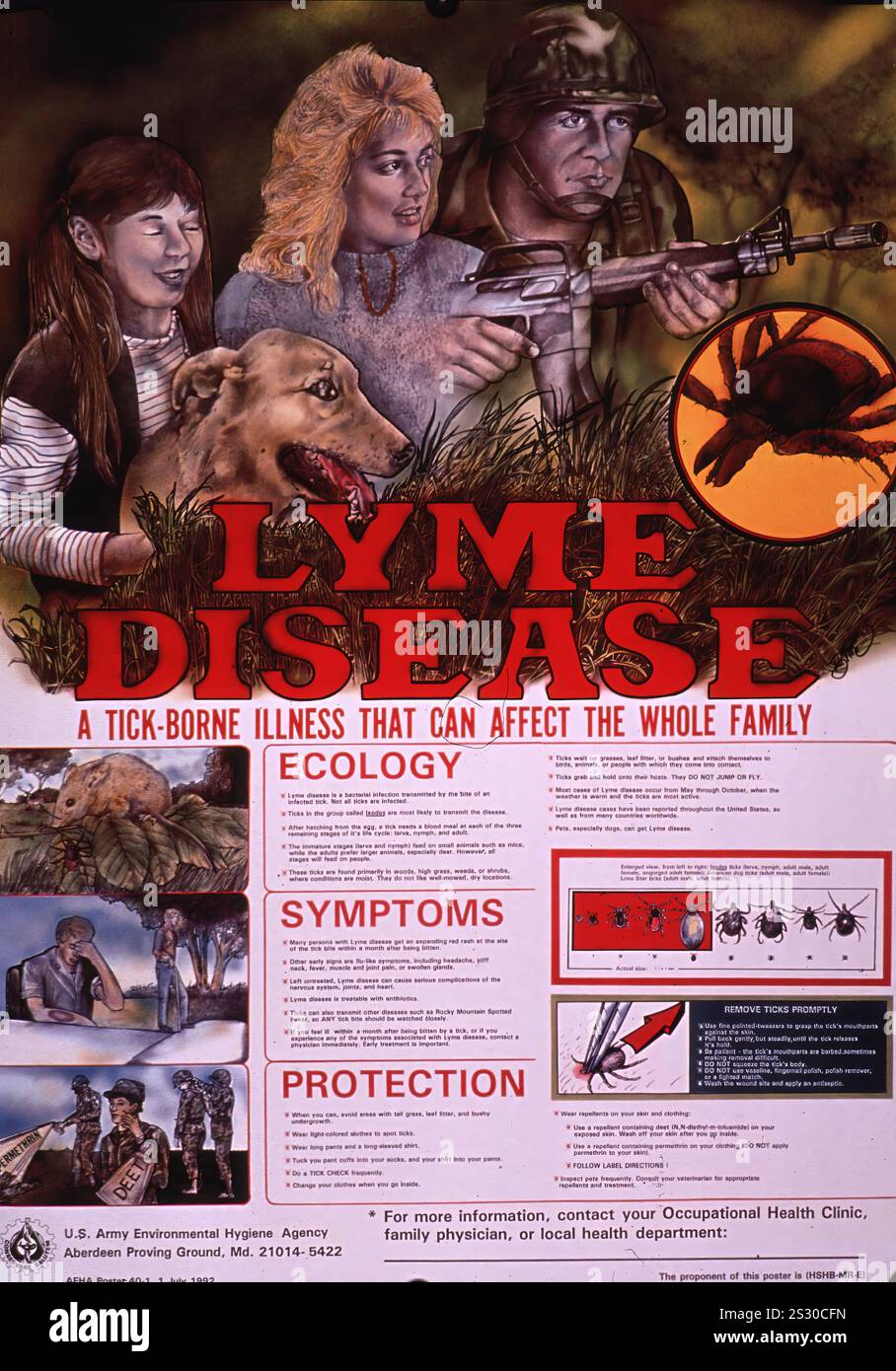 Lyme disease - Medical and prevention vintage propaganda poster Stock ...