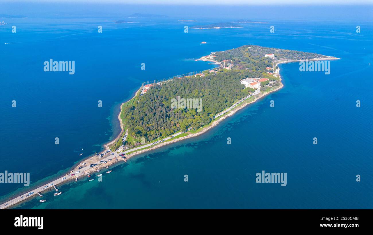 Aerial drone view of Urla district of Izmir, Turkey's third largest ...