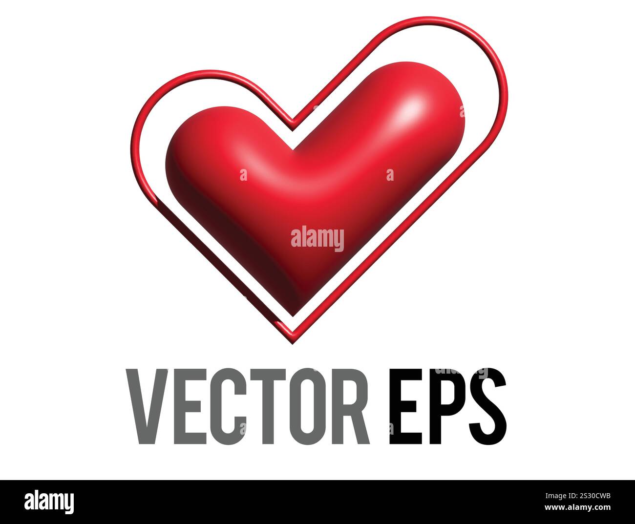 The isolated 3D Y2K gradient red retro heart and star icon Stock Vector ...