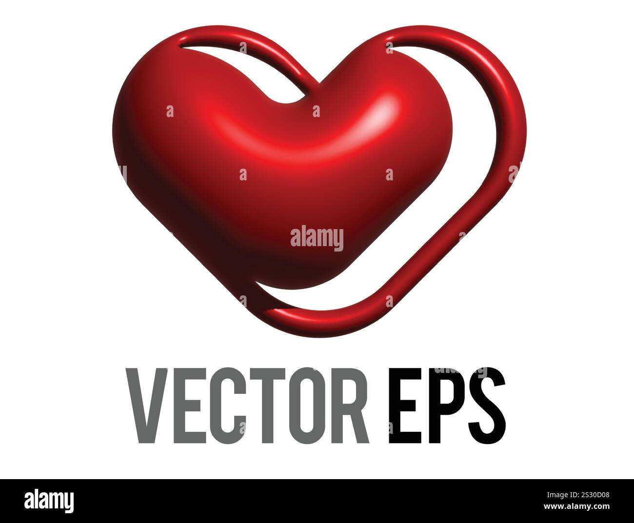 The isolated 3D Y2K gradient red retro heart and star icon Stock Vector ...