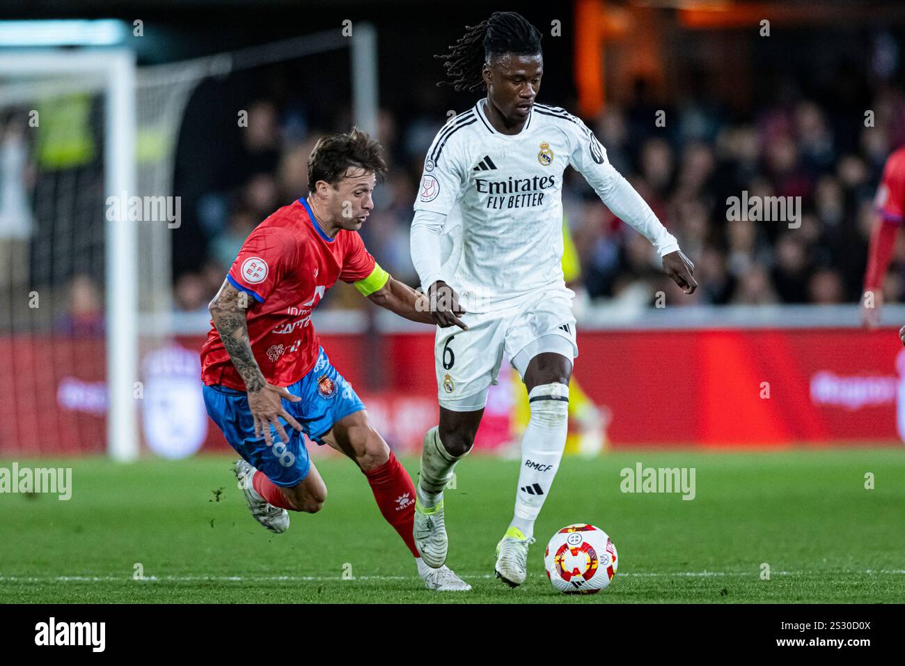 Cartagena, Spain. 6th January, 2025. Camavinga of Real Madrid CF drives ...