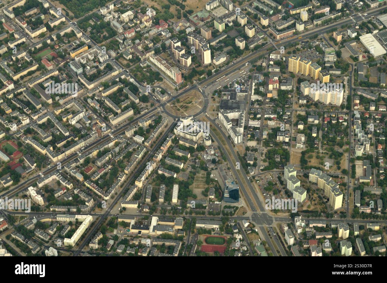 Aerial view - Roundabout Wiatraczna, Warsaw, Poland Stock Photo - Alamy