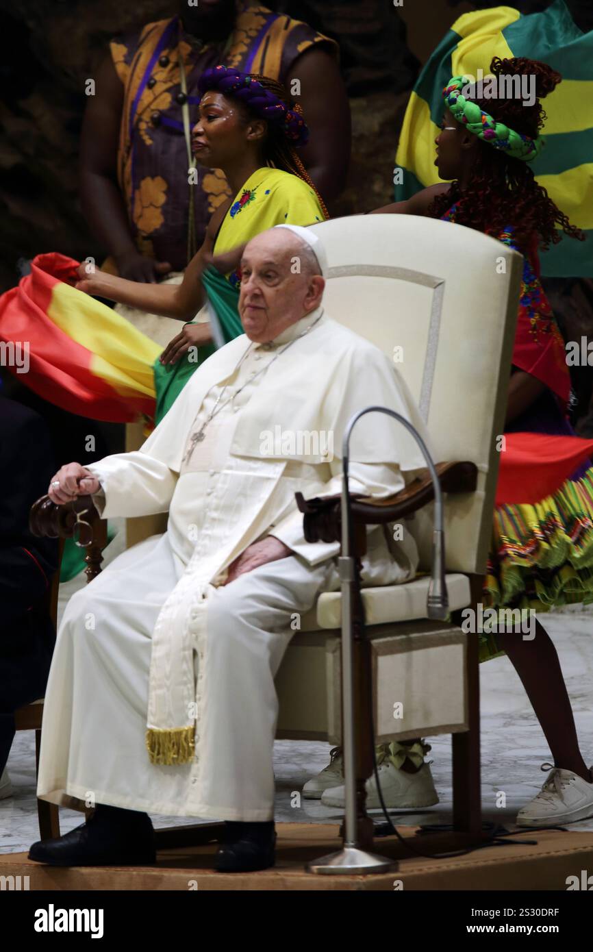 January 8, 2025 - Vatican City. POPE FRANCIS attends a CircAfrica ...