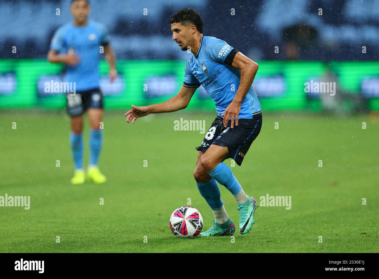 Sydney, Australia. 08th Jan, 2025. Anas Ouahim of Sydney FC controls ...