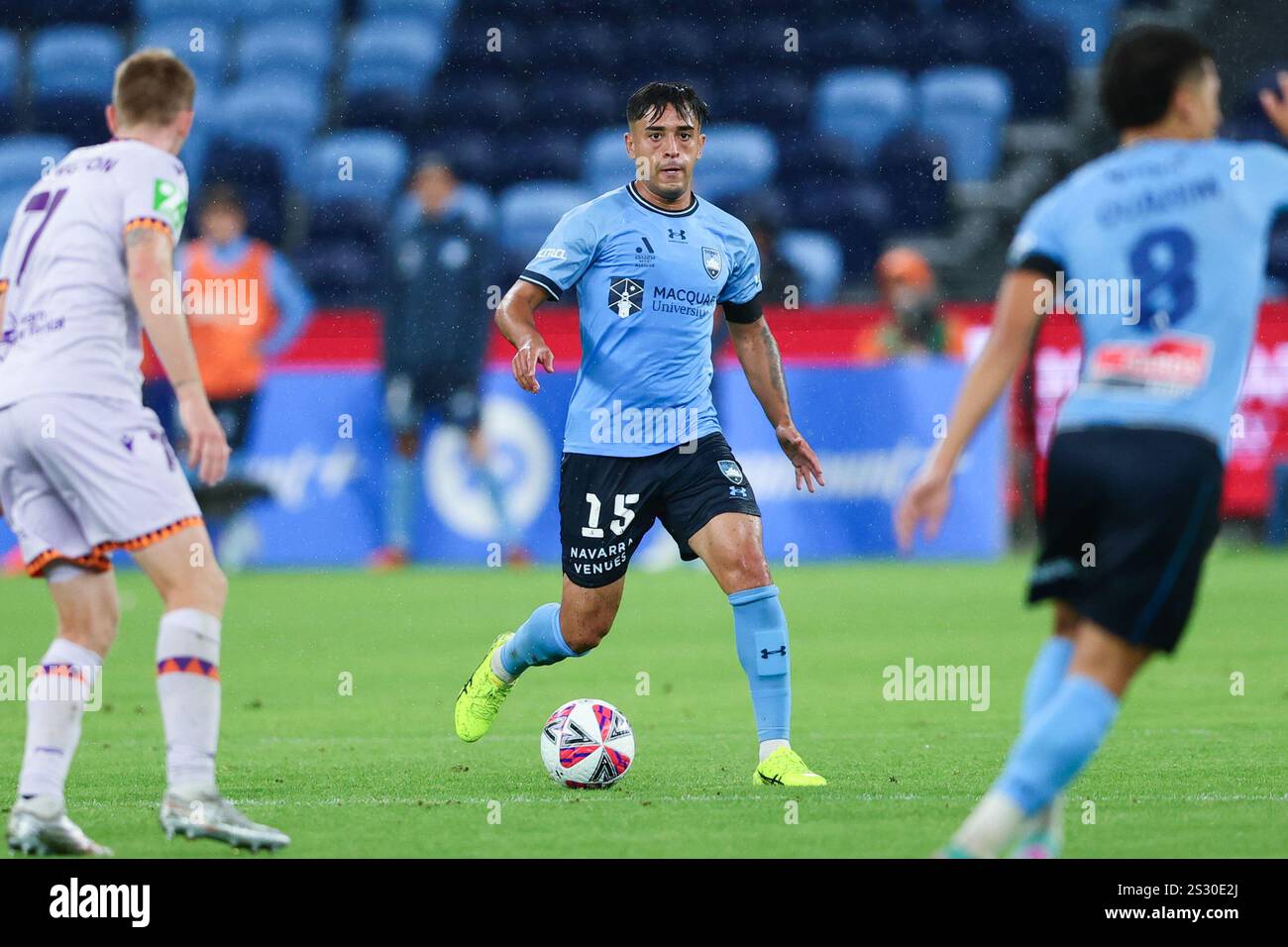 Sydney, Australia. 08th Jan, 2025. Leonardo Sena of Sydney FC controls ...