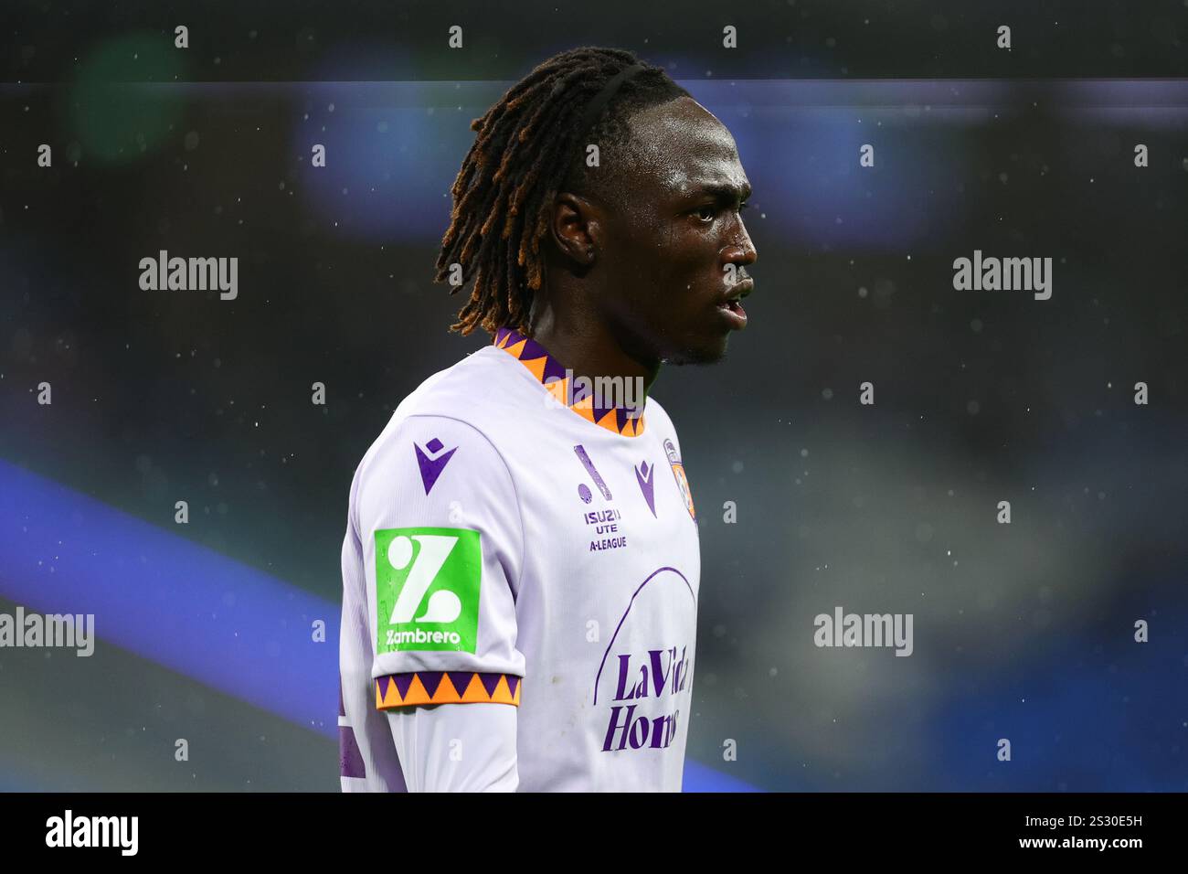 Sydney, Australia. 08th Jan, 2025. Adriano Lebib of Perth Glory looks ...