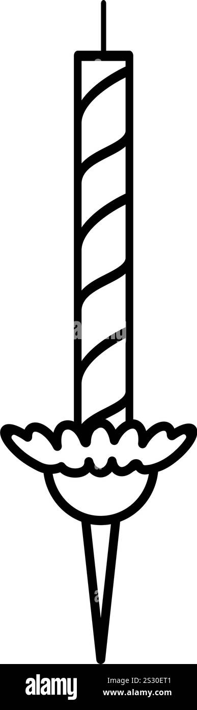 Birthday Candle icon clip art outline vector illustration Stock Vector ...