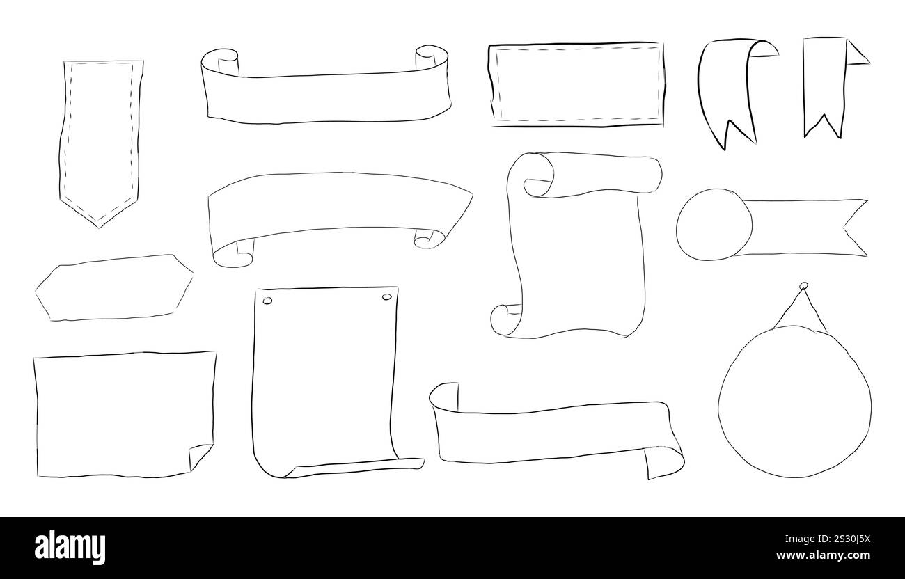 Paper scroll parchment frame, vintage note, sheet sketch doodle. Hand ...