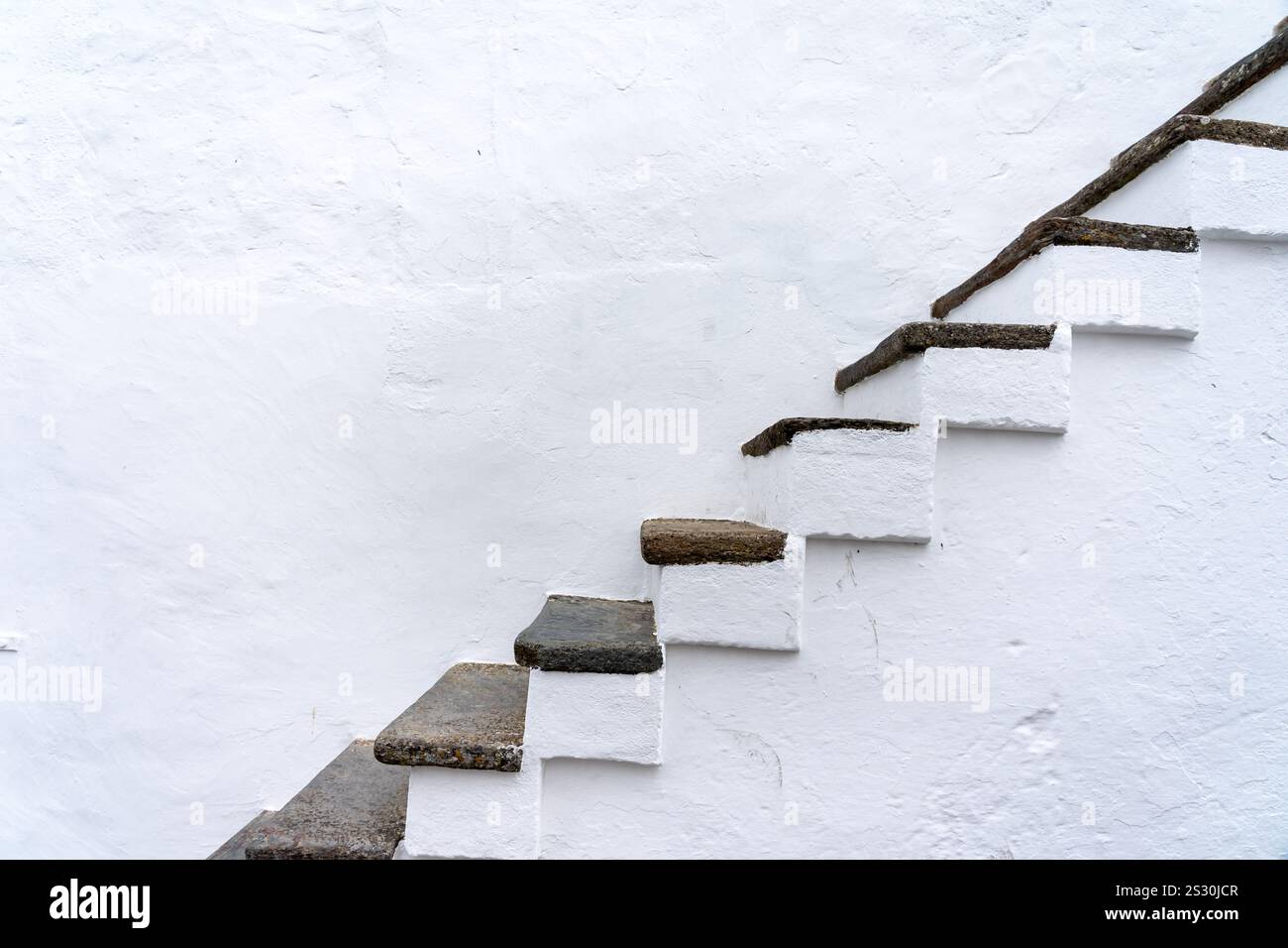 Beautiful stone stairs on white background forming a diagonal Stock ...