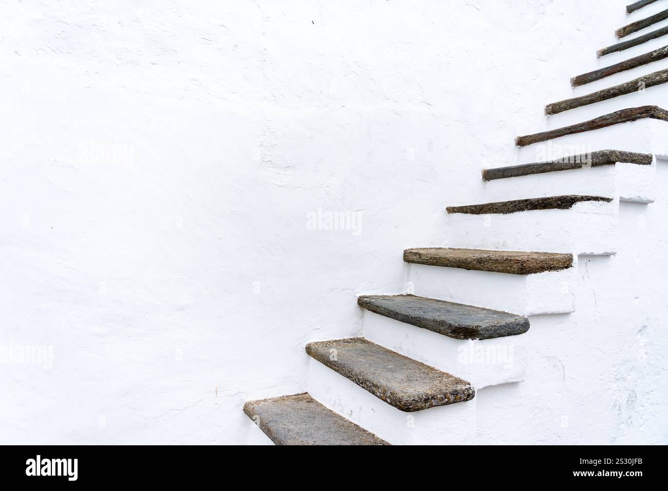 Beautiful stone stairs on white background forming a diagonal Stock ...