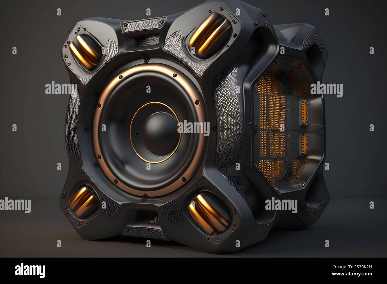 Subwoofer dynamic membrane or sound speaker. Neural network AI ...