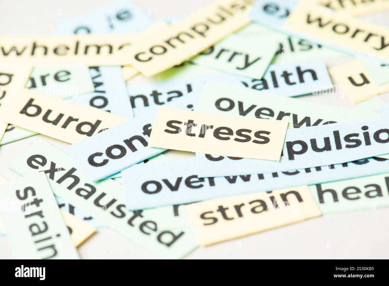 Stress and mental health concept, overworked, exhausted, time pressure ...