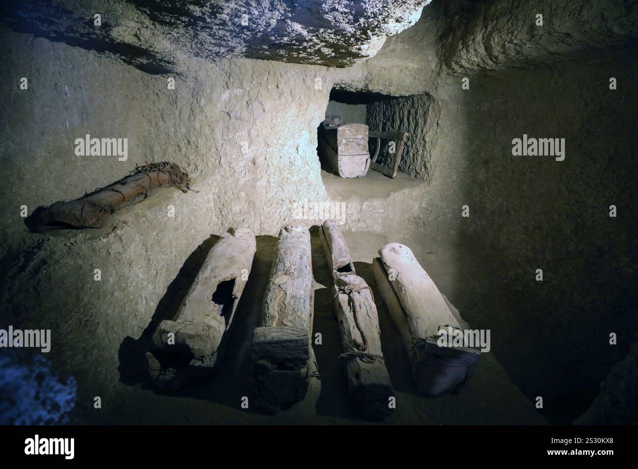 A recently discovered ancient rock-cut tomb discovered by Zahi Hawass ...