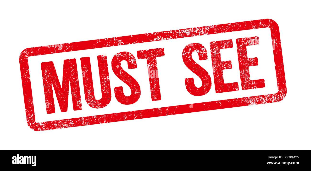 Red stamp on a white background - Must see Stock Photo - Alamy