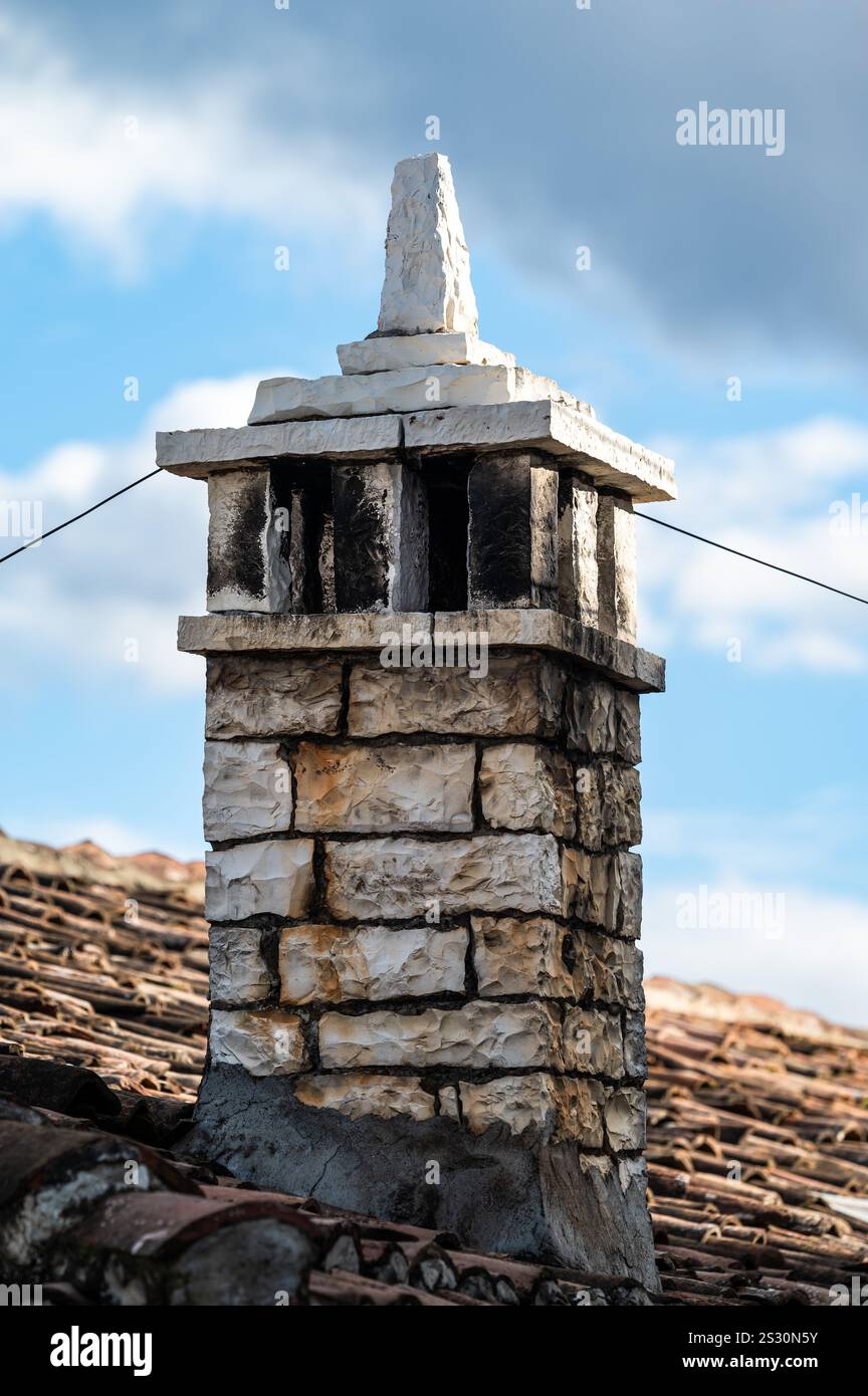 Medieval chimney at the castle of Berat, Albania, DEC 11, 2024 Stock ...