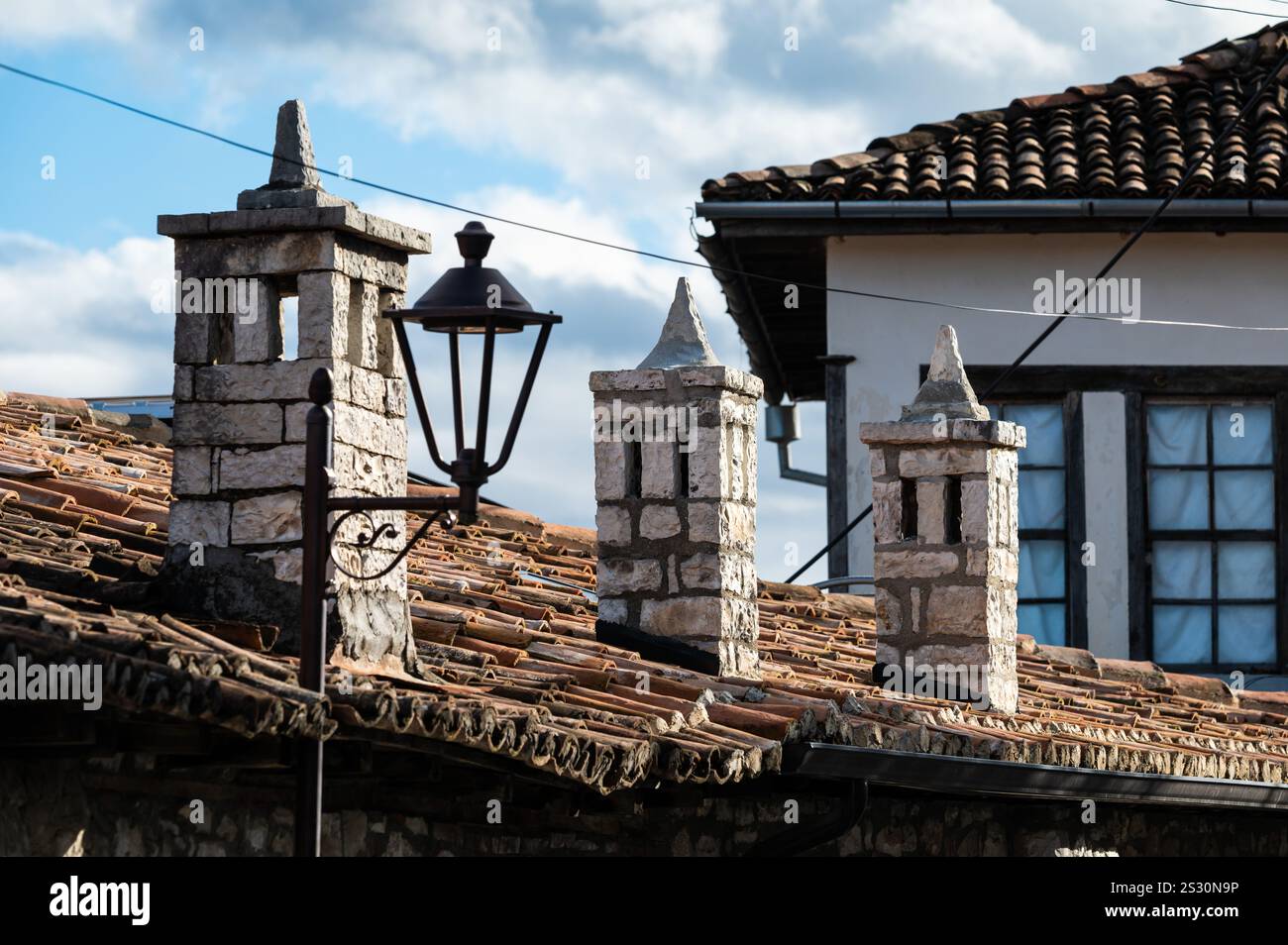 Medieval chimney at the castle of Berat, Albania, DEC 11, 2024 Stock ...