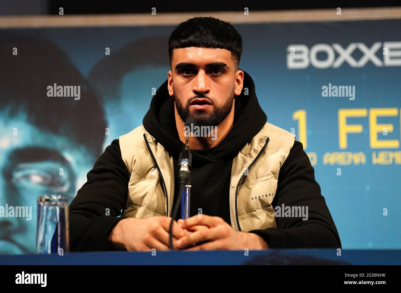 Boxer Adam Azim during a press conference at Durham Street Auditorium ...
