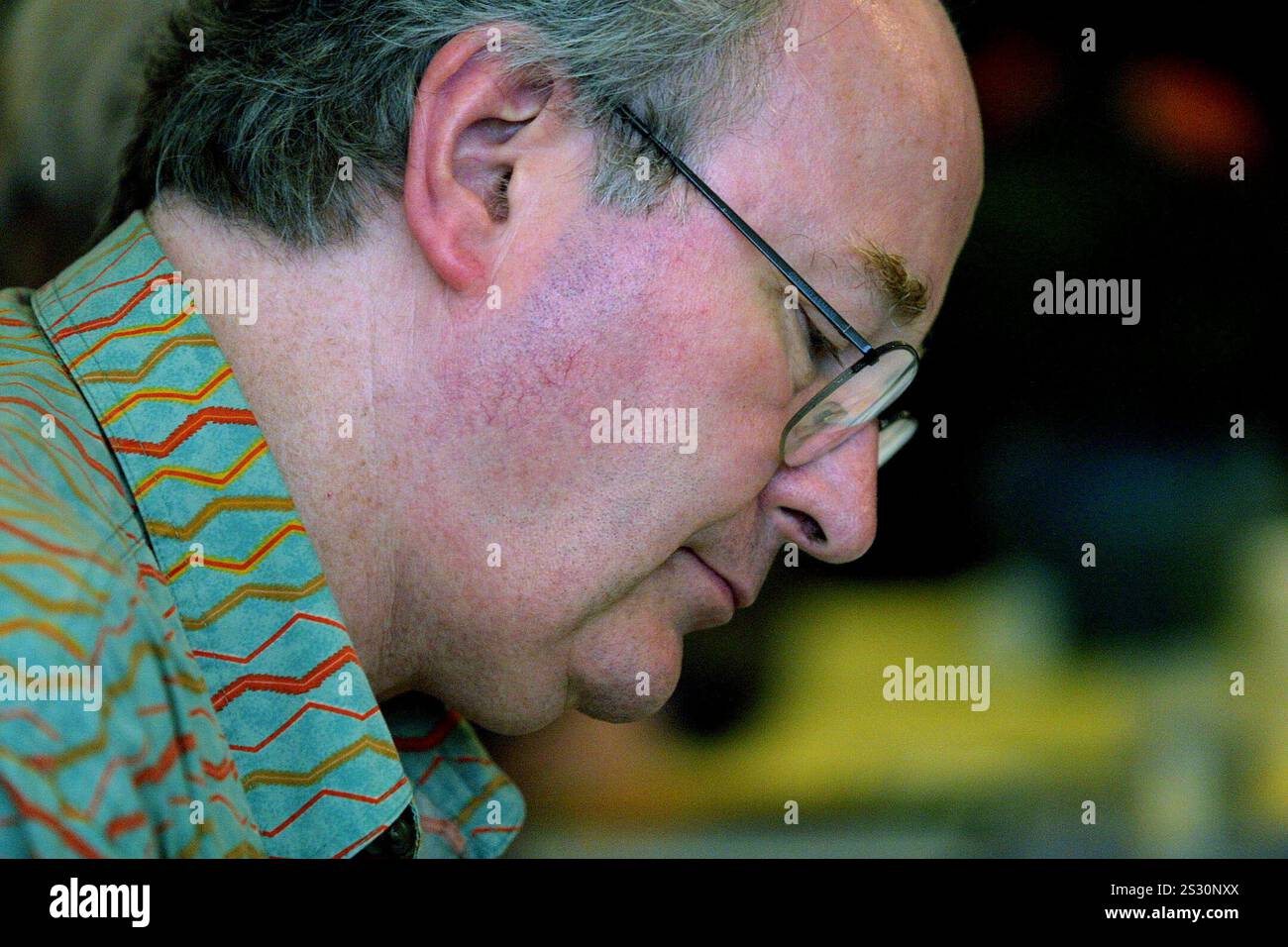 British author Philip Pullman, pictured at a book signing at the ...