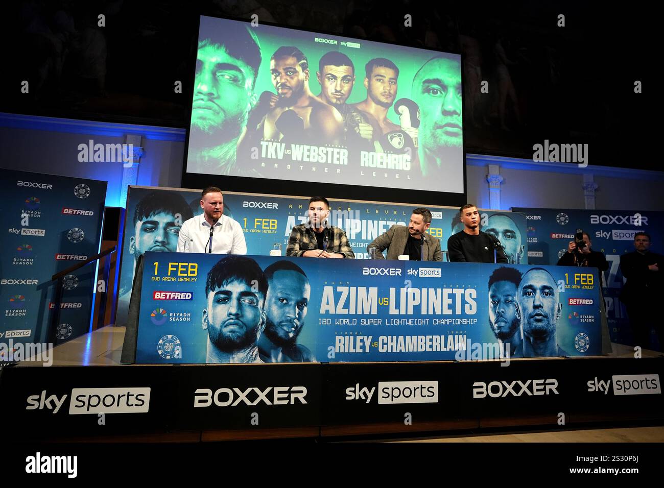 Former boxer and trainer George Groves (left), boxing promotor Ben ...