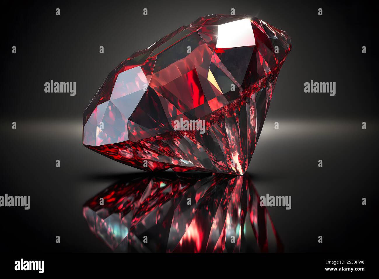 Ruby red on a dark background. Neural network AI generated art Stock ...