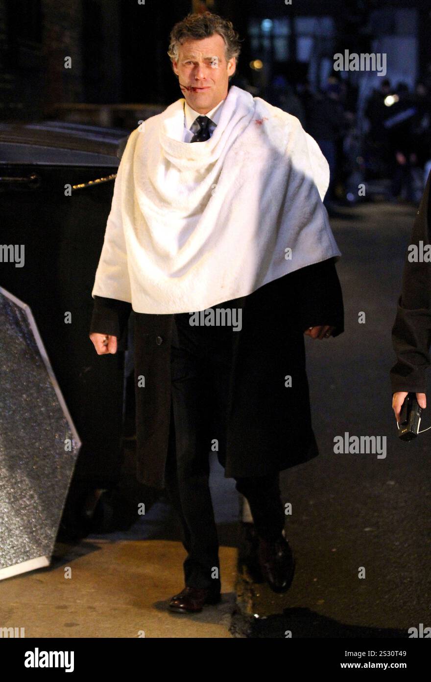 Grayson McCouch on the set of the TV show 'Gotham' in New York City ...