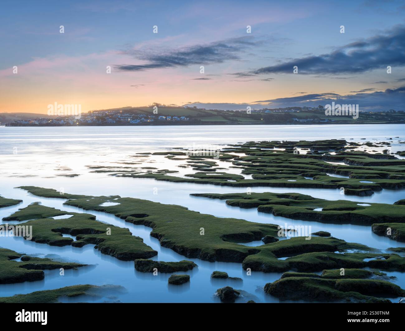 Northam Burrows near Appledore in North Devon - The sun rises on a very ...