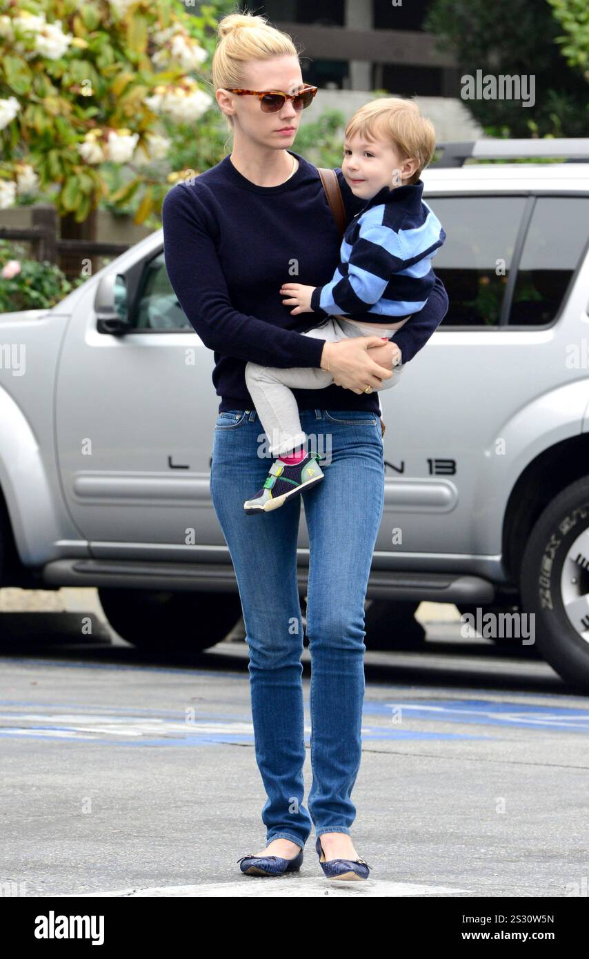 January Jones out and about with her son Xander Dane Jones in Los ...