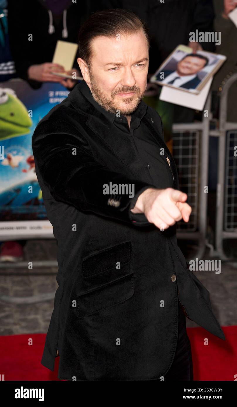 Ricky Gervais at the 'Muppets Most Wanted' Screening at the Curzon ...