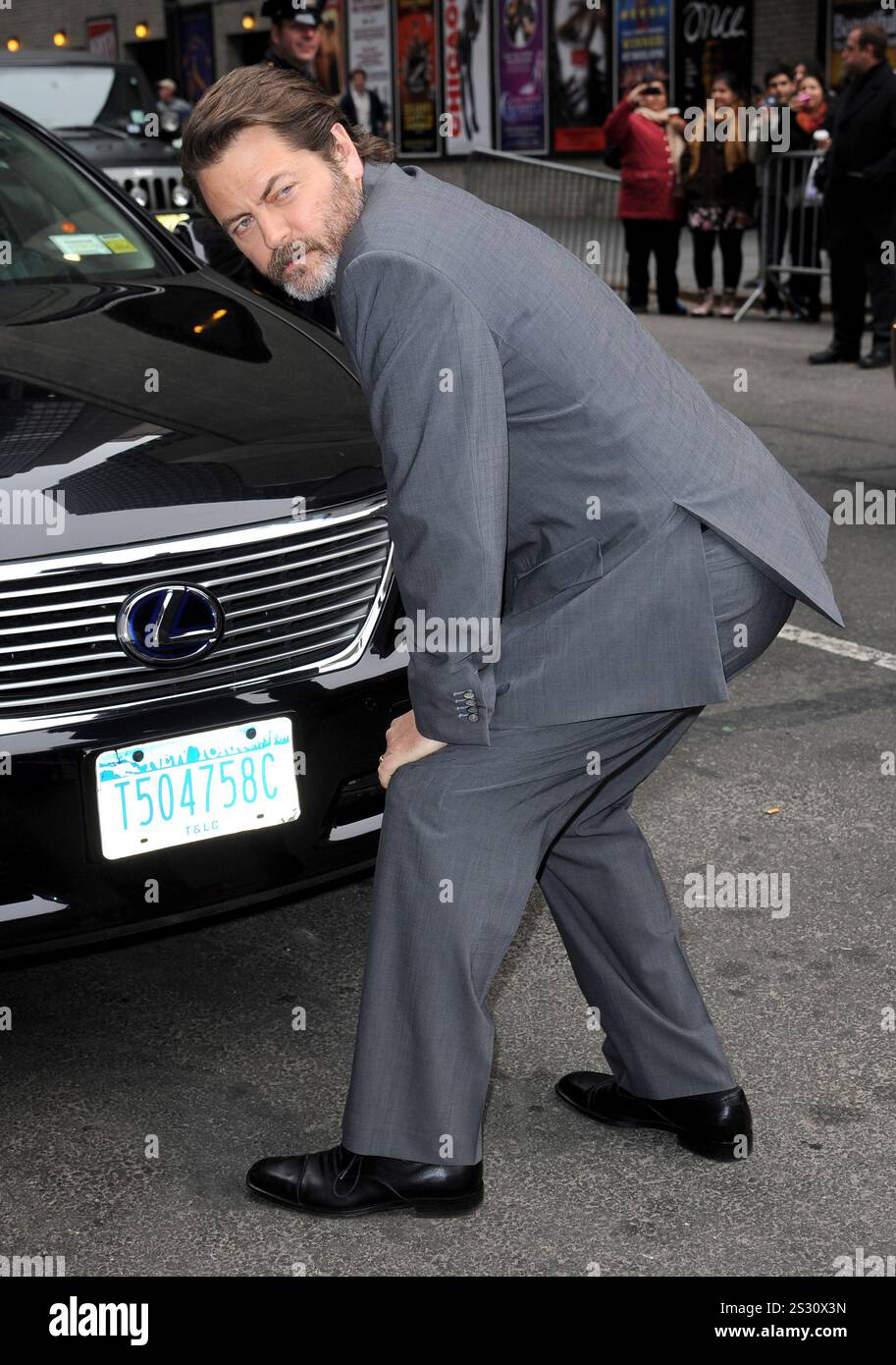 Nick Offerman after taping an appearance on the Late Show with David ...