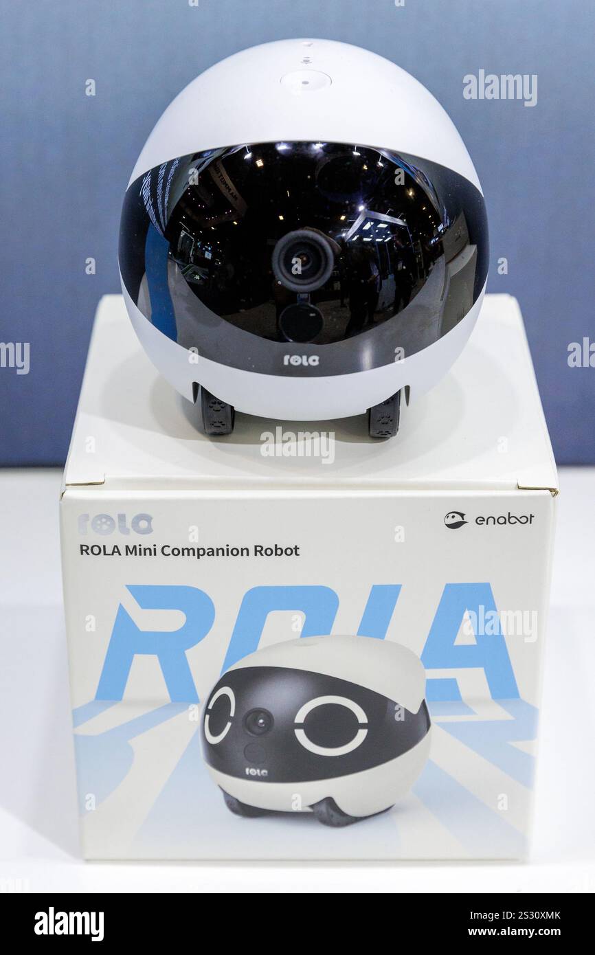Rola Mini Companion Robot, by Enabot, on display during CES 2025 at the ...