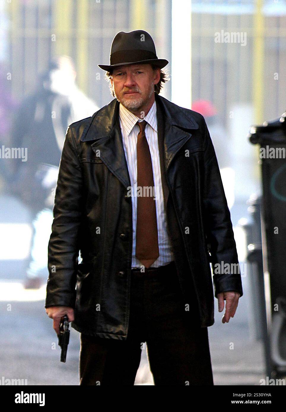 Donal Logue on the set of the TV show 'Gotham' in New York City - 26 ...