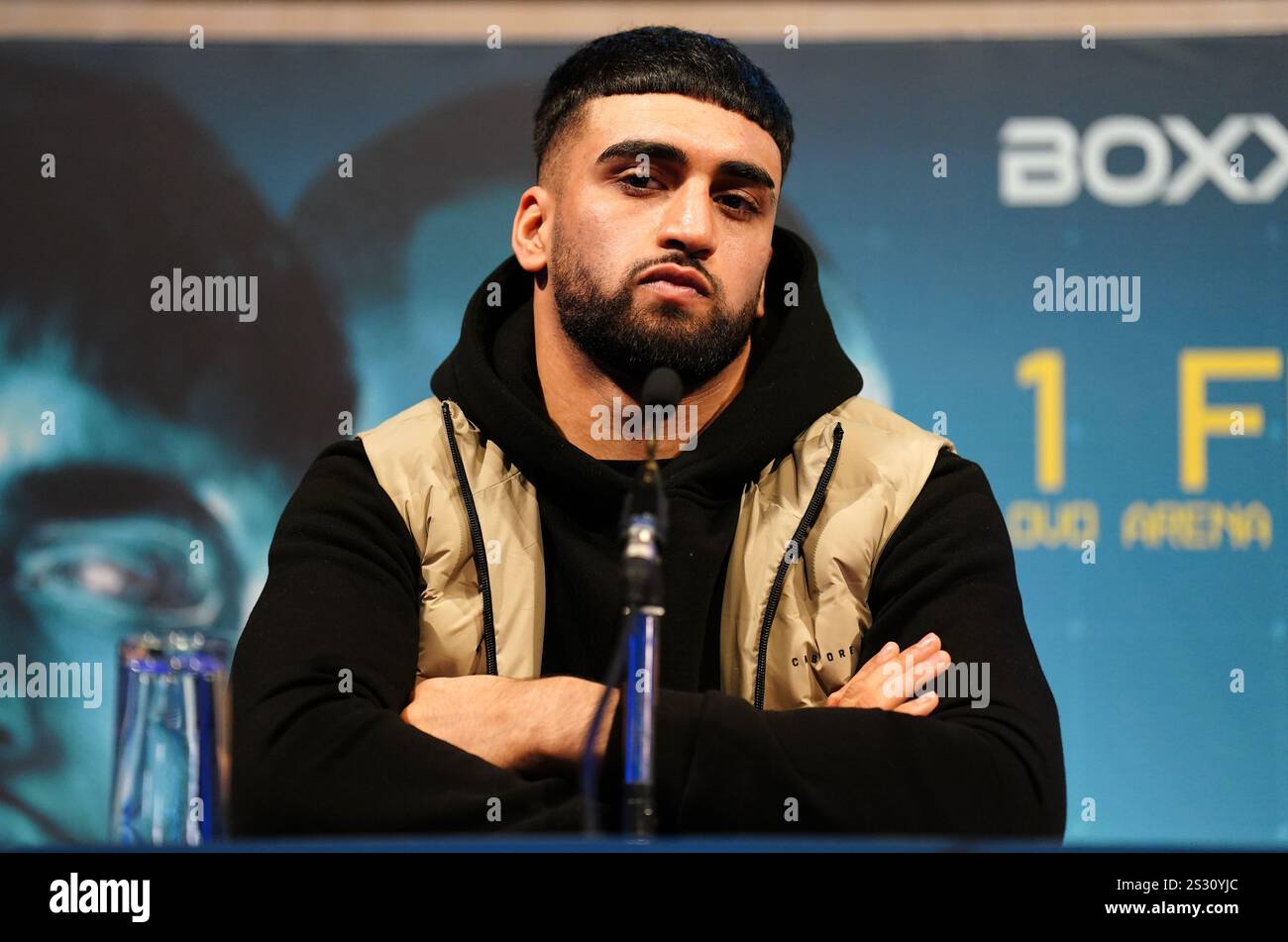 Boxer Adam Azim during a press conference at Durham Street Auditorium ...