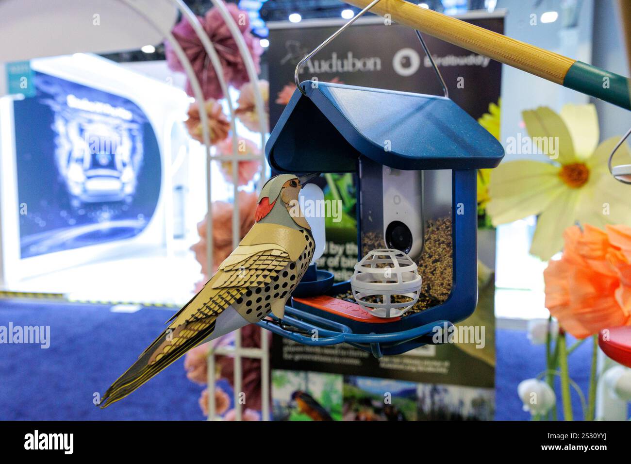 A Birdbuddy, by Wonder, on display during CES 2025 at the Venetian ...