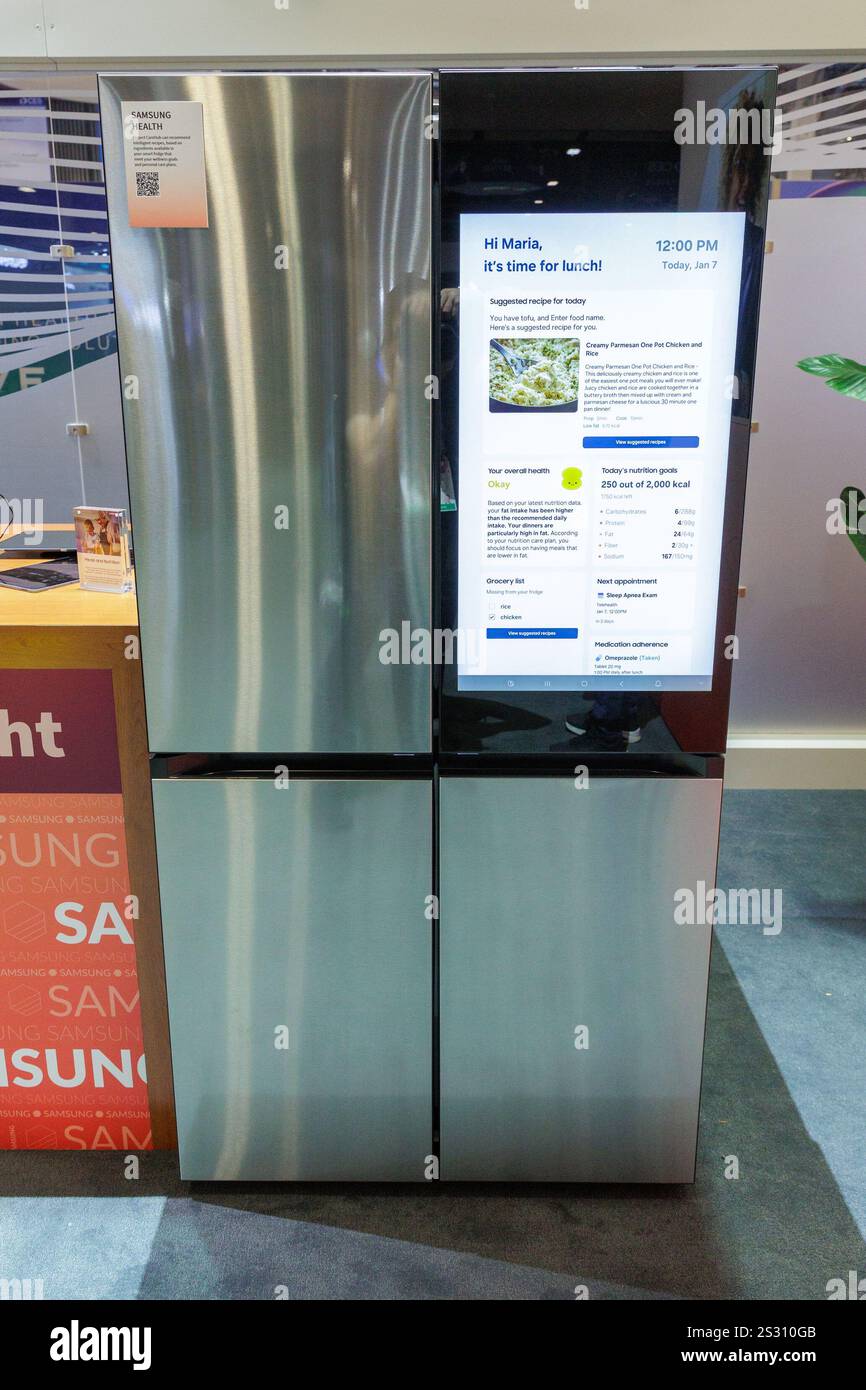 Las Vegas, USA. 07th Jan, 2025. A smart fridge, by Samsung, on display ...