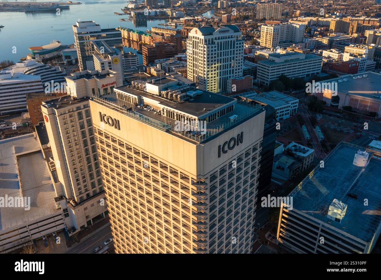 Norfolk, Virginia United States - January 8, 2022 Aerial View of the ...