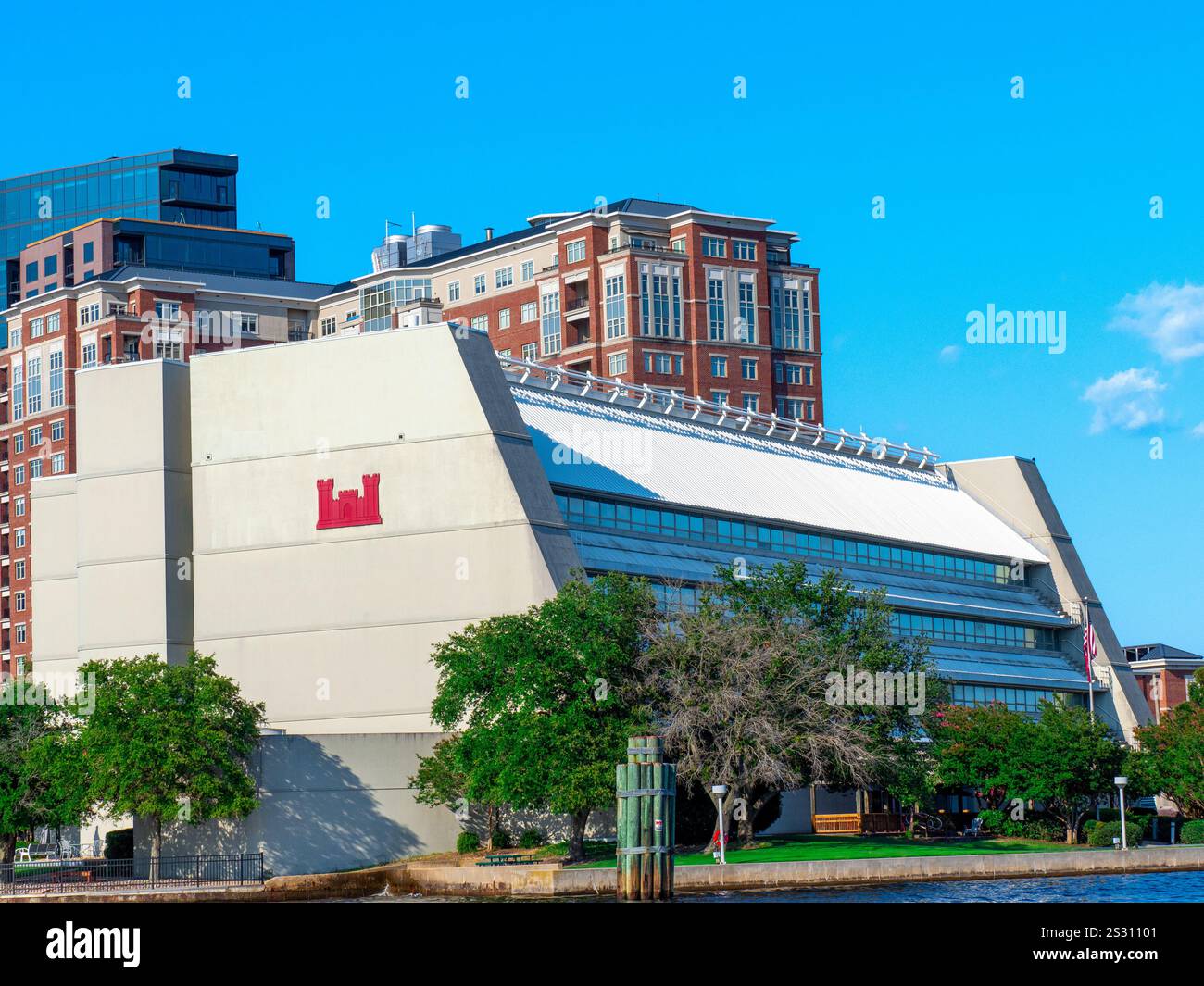 Norfolk Virginia - July 4th 2021: View of the Army Corp of Engineers ...